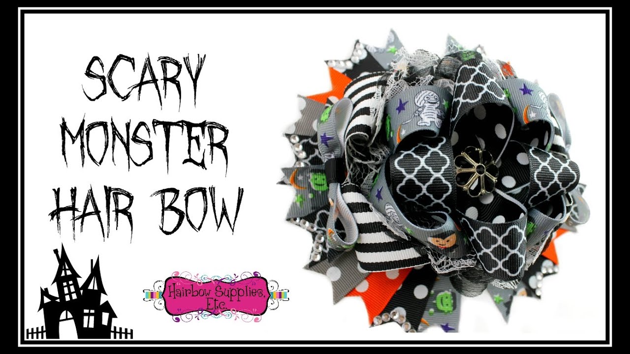 Scary Monster Hair Bow Tutorial - Over the Top Hair Bow - Hairbow ...