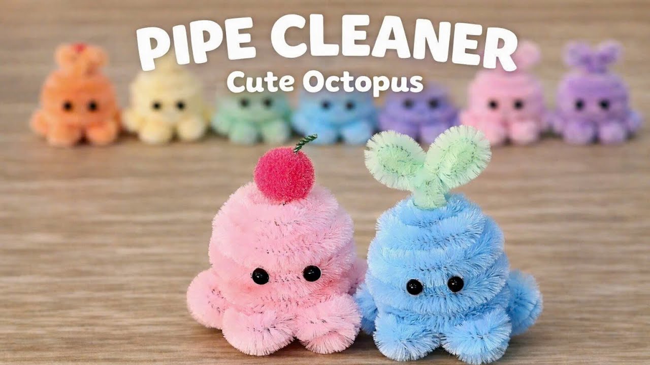Easy Pipe Cleaner Octopus - Pipe Cleaner Animals - YouTube