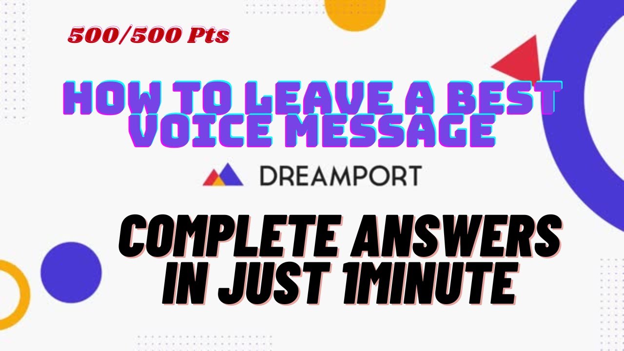 How To Leave A Best Voice Message? | Dream Port Answers | Work From ...