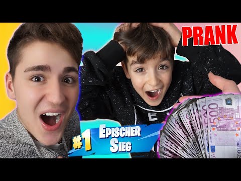 KLEINER BRUDER bekommt 10.000€ für SIEG in FORTNITE! *PRANK*