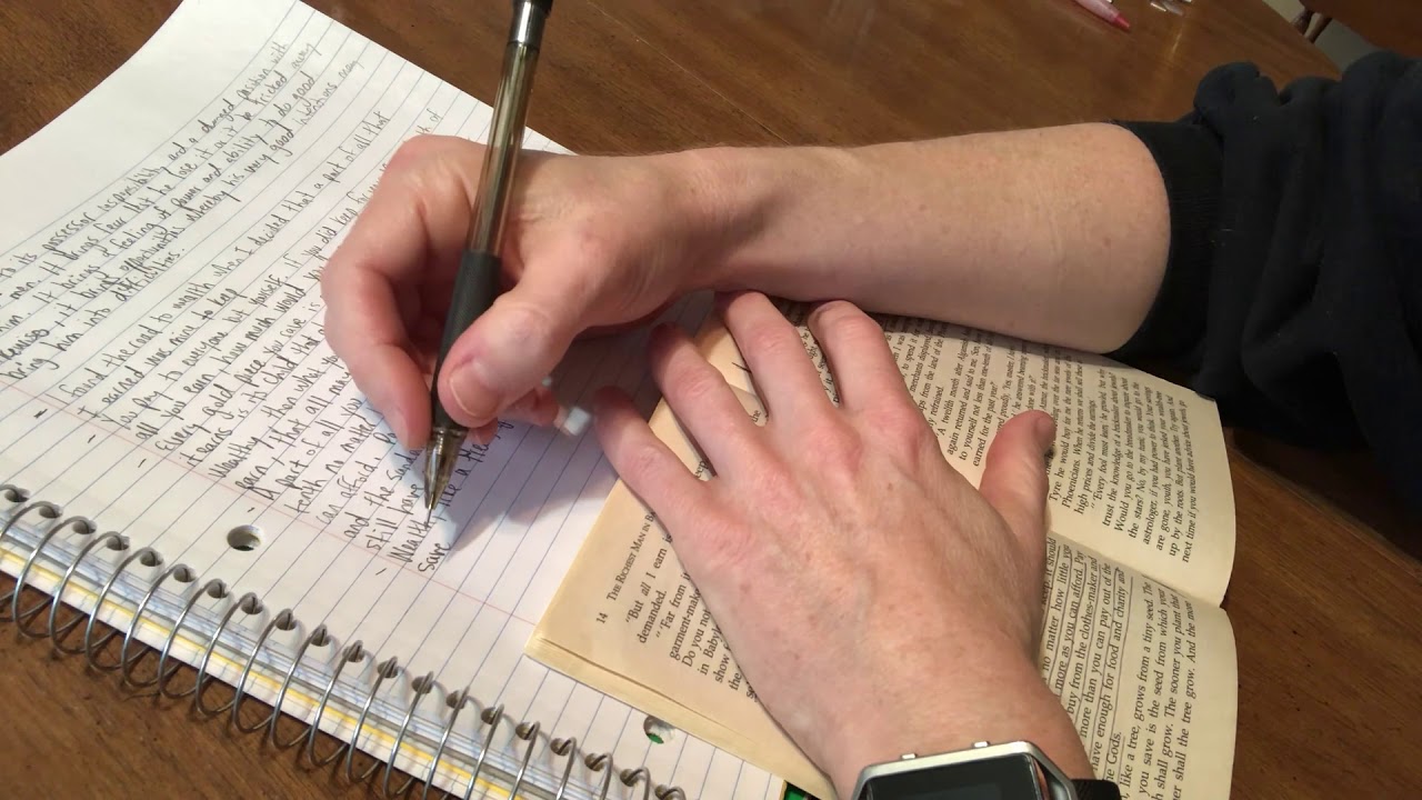 Writing with a pencil on a notebook, No Talking - YouTube