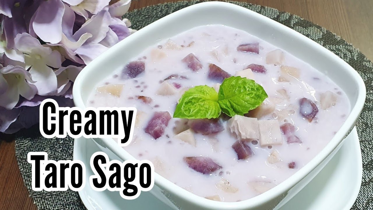 Easy Creamy Sago Taro Dessert / Sago/Mutiara Keladi - YouTube