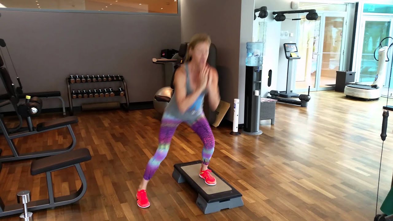 Lateral Squat and Hop Over Step - YouTube