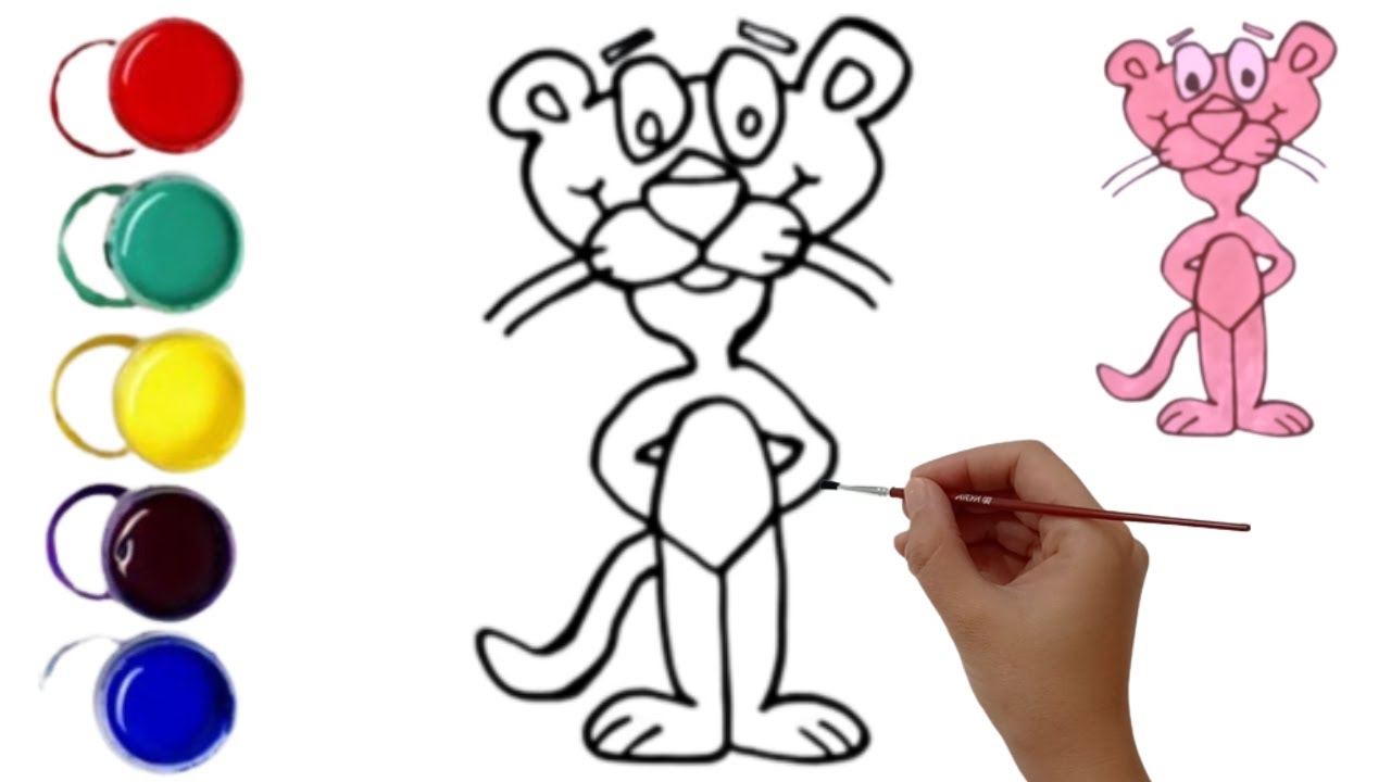 How to draw a pink pantherEasy drawing lessons for children and ...