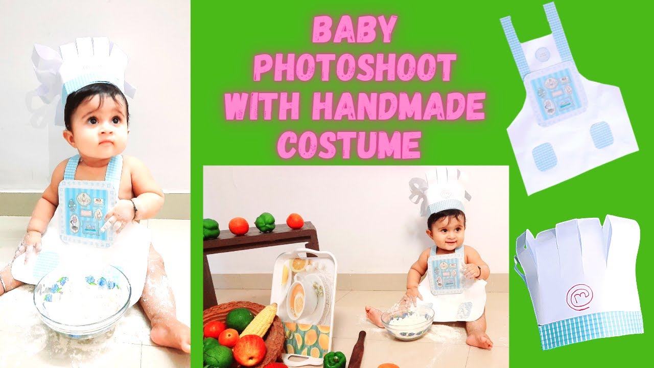 Chef Hats Out Of Paper/Baby Photoshoot At Home Month By Month/Baby ...
