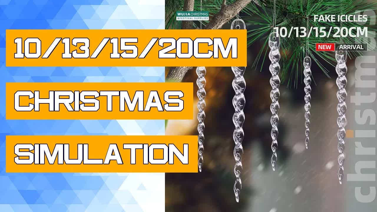 10/13/15/20cm Christmas Simulation Ice Xmas Tree Hanging Clear Fake ...