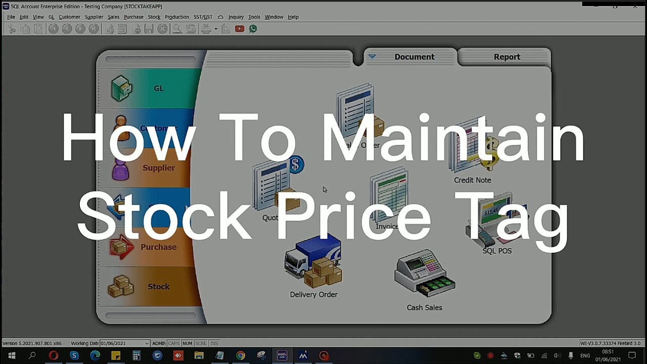 How To Maintain Stock Price Tag 如何管理货物价格标签 | SQL Accounting - YouTube