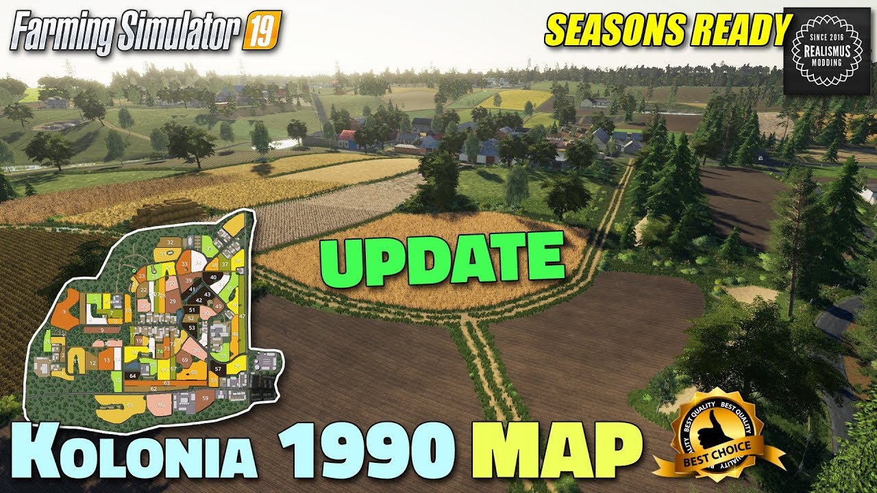FS19 | MAP "Kolonia 1990" (update v1.0.0.1) - review - YouTube