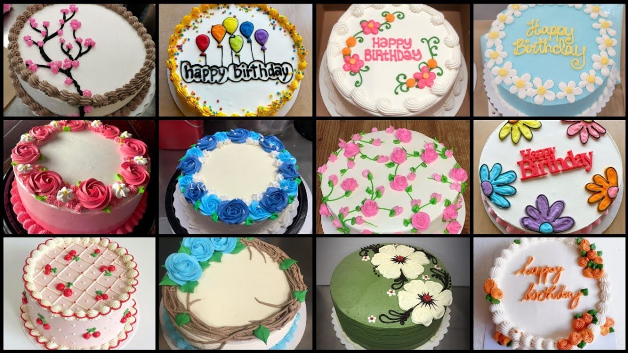 Simple & Easy Round Cake for Beginners | Best Creative Simple Birthday ...