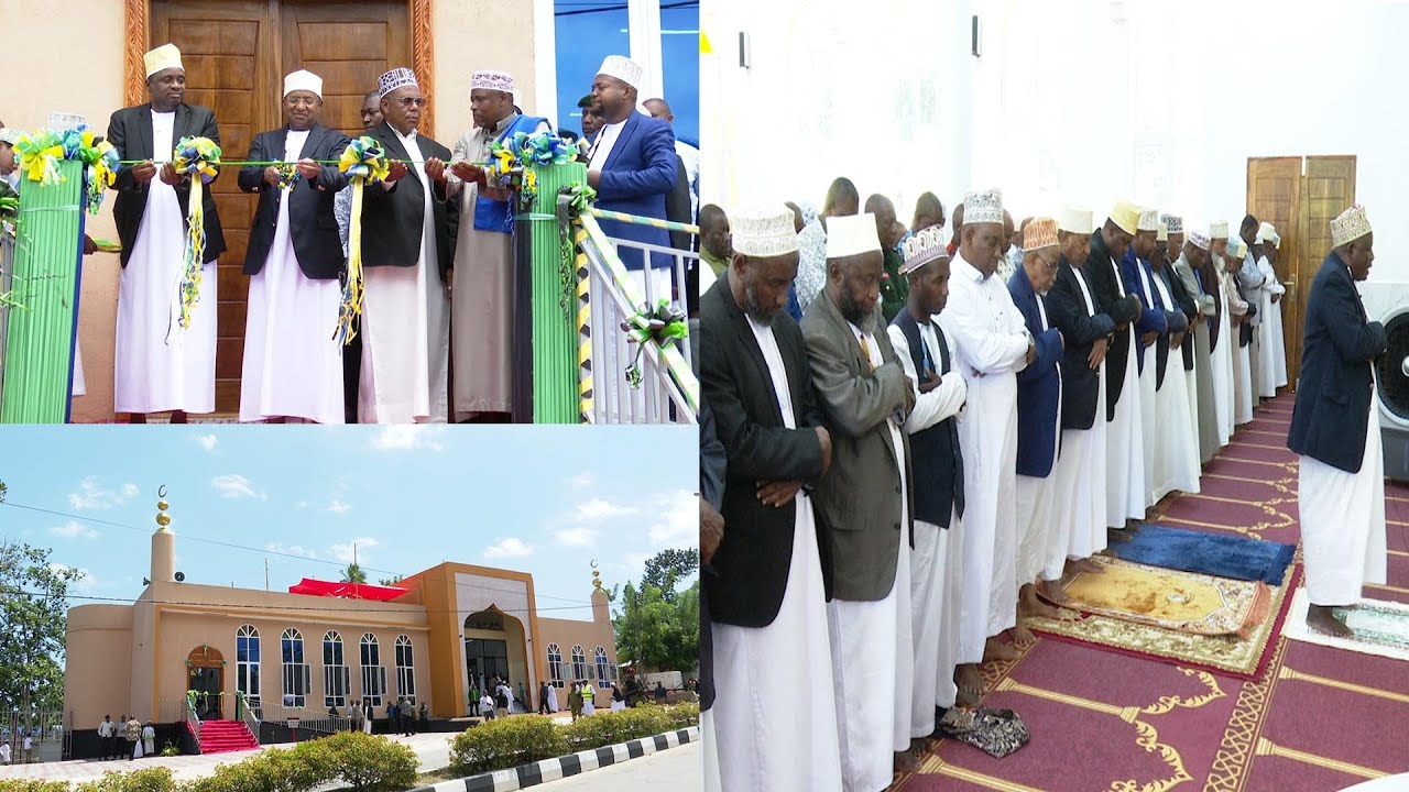 UFUNGUZI WA MSIKITI NA SALA CHANJAANI PEMBA DK, MWINYI KUWA MISIKITI ...