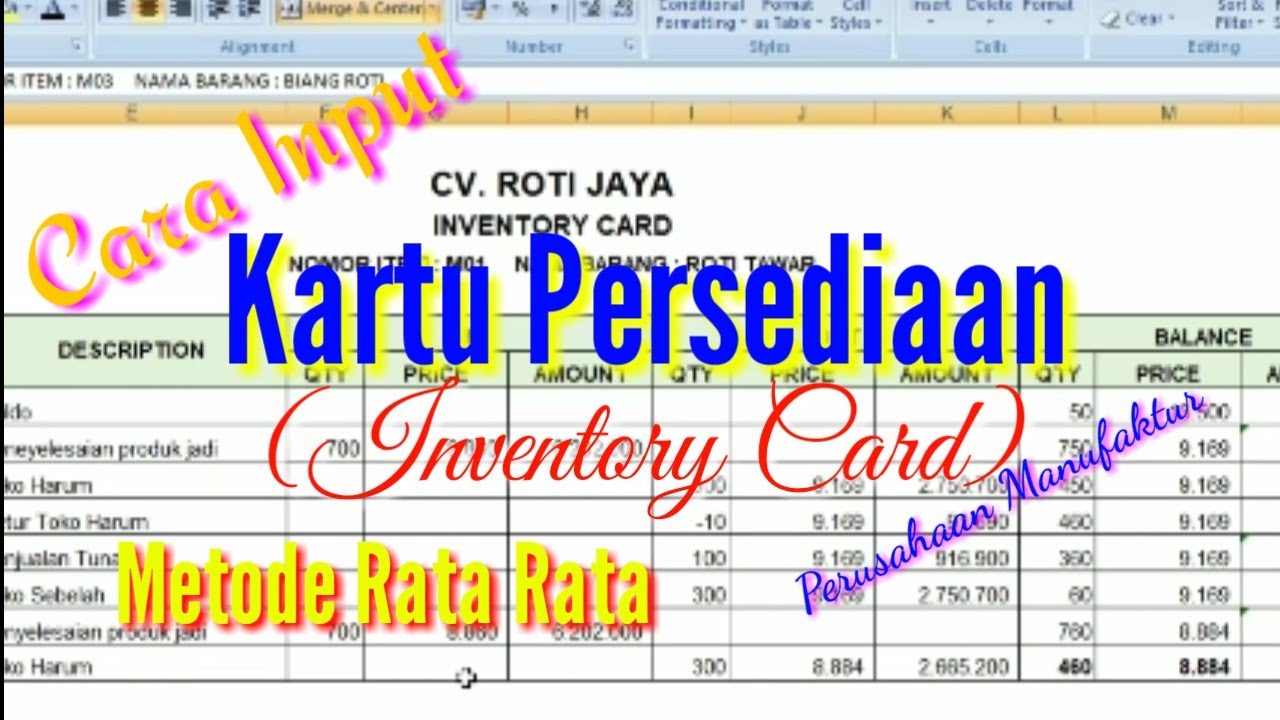 Kartu Persediaan Produk Jadi (Inventory Card) || Perusahaan Manufaktur ...