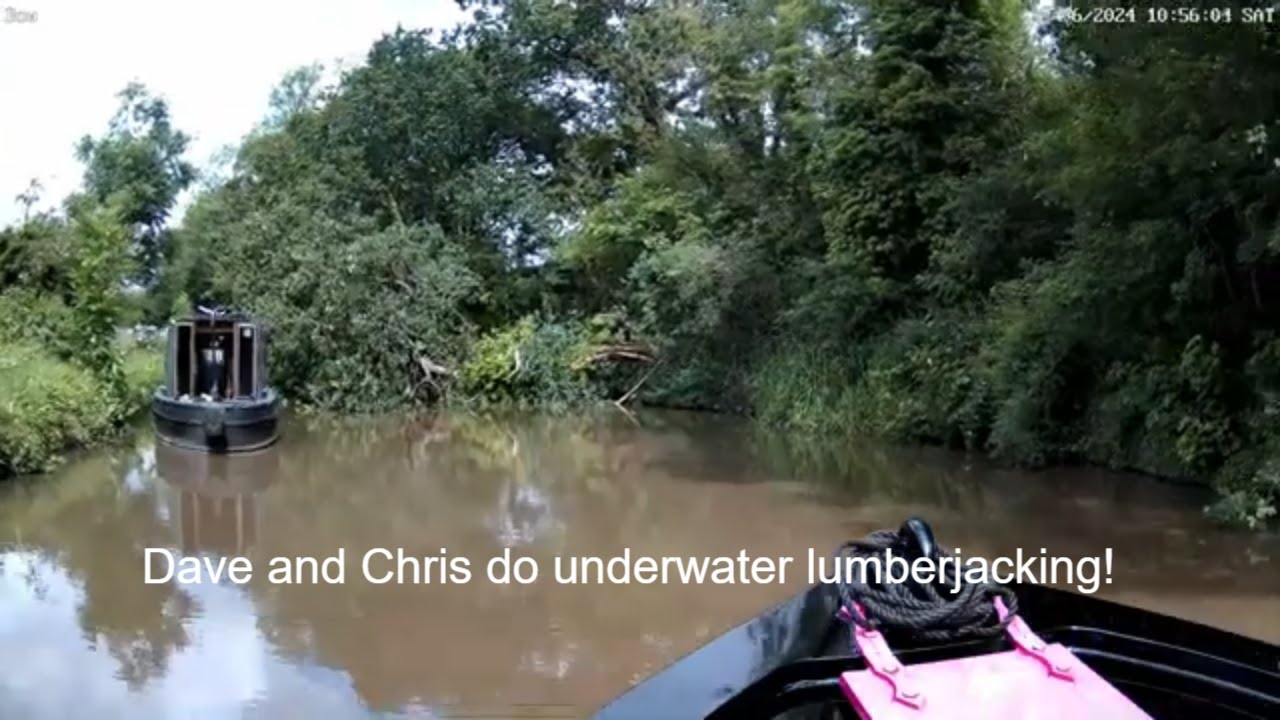 Boat trapped by fallen tree - rescued... - YouTube