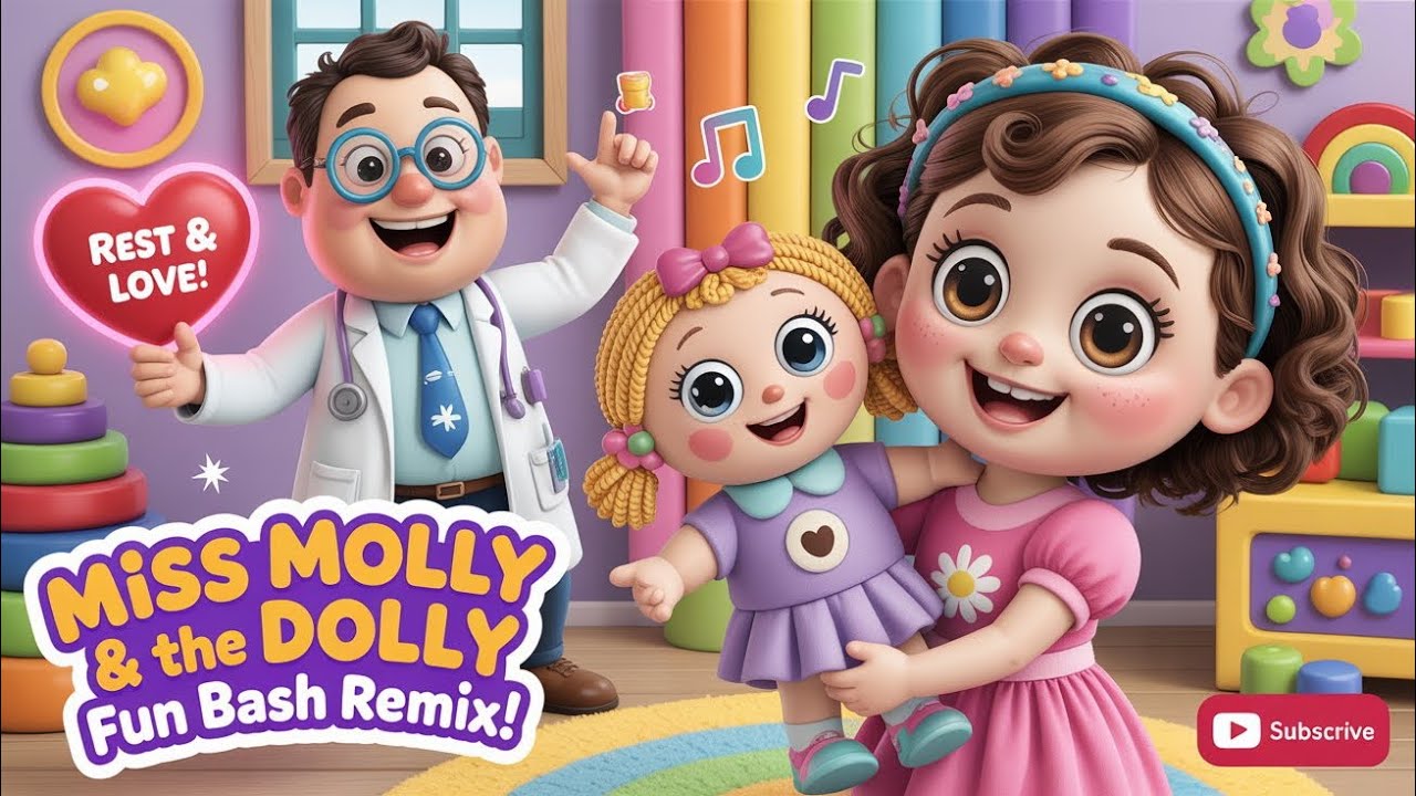 Miss Molly Had a Dolly 🎵 | Bash Remix | 3D Nursery Rhyme for Kids ...