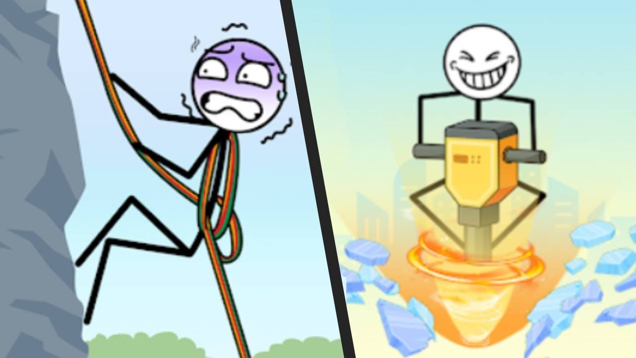 ROPE HERO vs BREAK IT STICKMAN JUMP - All Levels New Games Satisfying ...