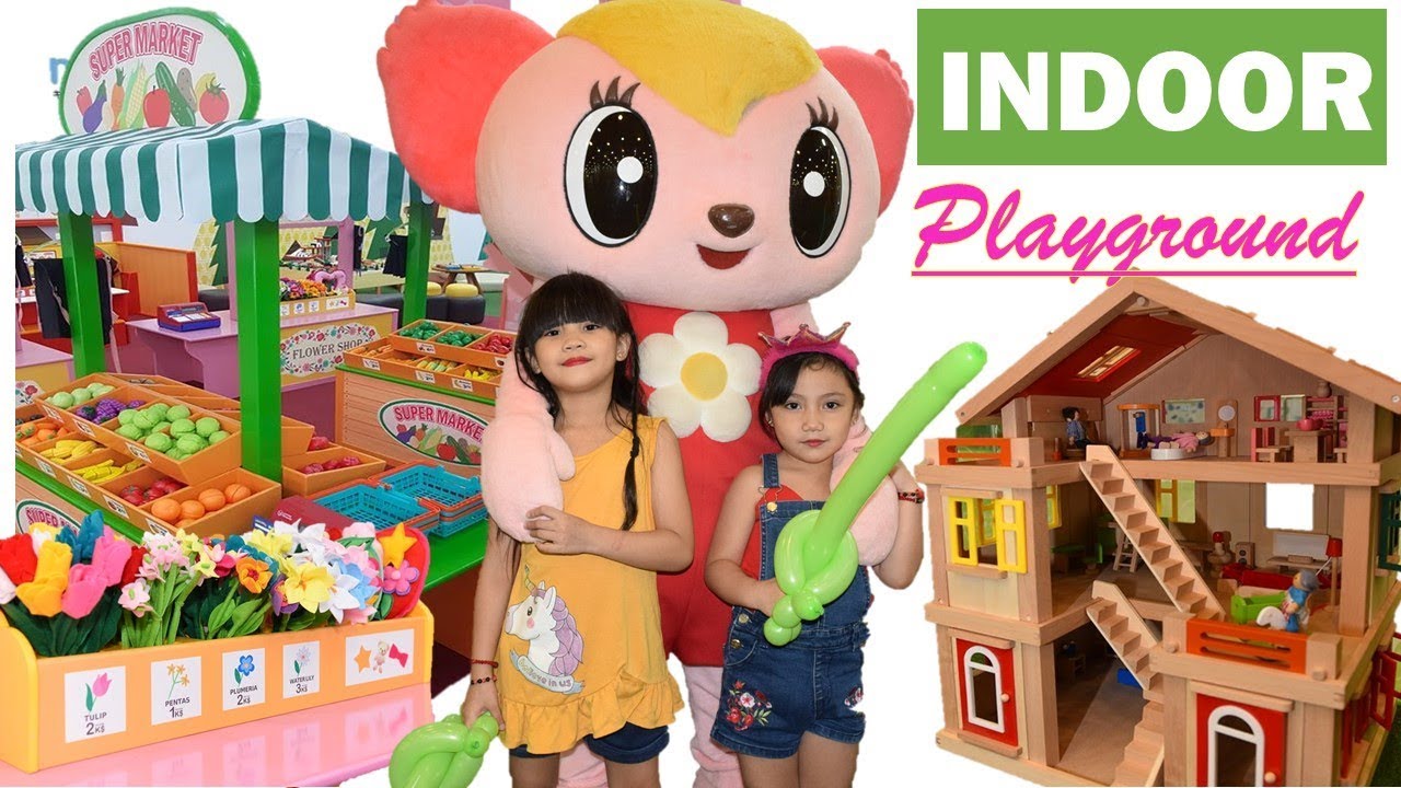 INDOOR PLAYGROUND PLAY PRETEND WITH BIG Slide KIDZOONA KIDS FUN PLAY ...