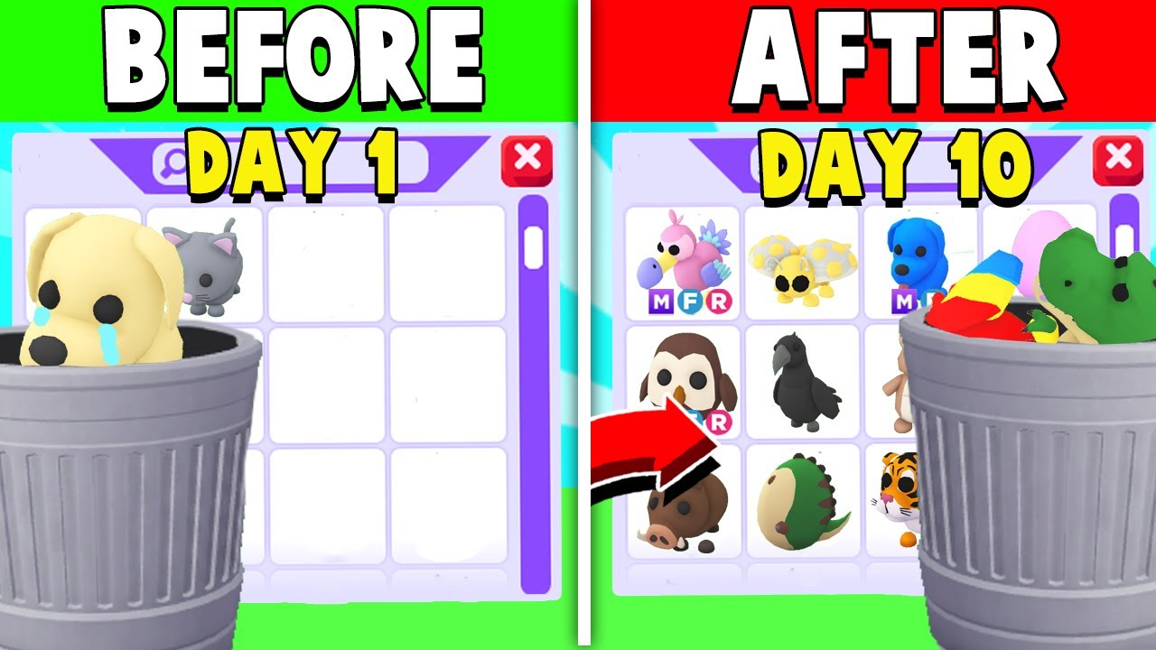 I became a TRASH CAN for 10 DAYS in Adopt Me! - YouTube