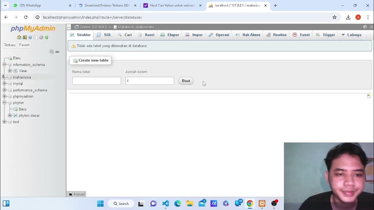 tugas struktur 21 pemrograman komputer (table database) - YouTube