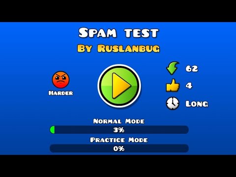 Spam Test with click / by RuslanBug (me) / geometry dash - YouTube