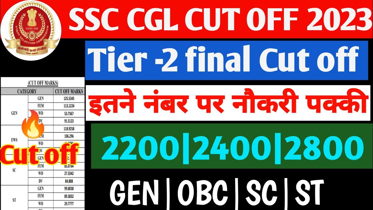 ssc cgl tier 2 expected cut off 2023 | SSC CGL MAINS CUT-OFF 2023 ssc ...