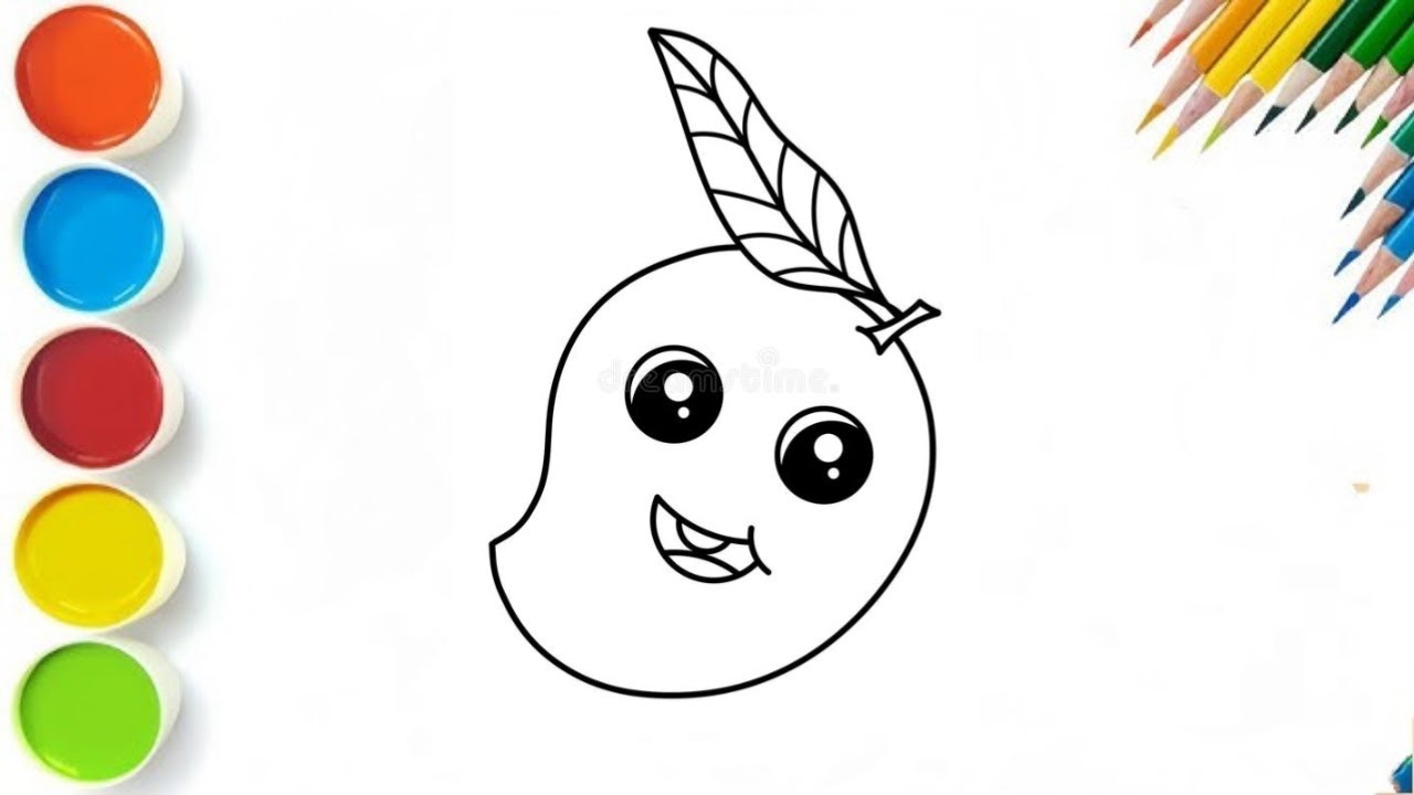 How to draw mango ? _ Mango Drawing For Kids, How To Make Mango Drawing ...