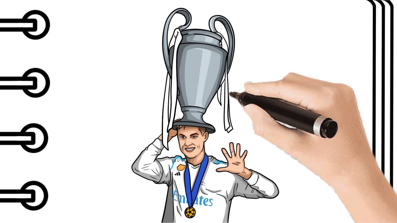 Como Dibujar a CRISTIANO RONALDO 5 Champions League paso a paso FACÍL ...