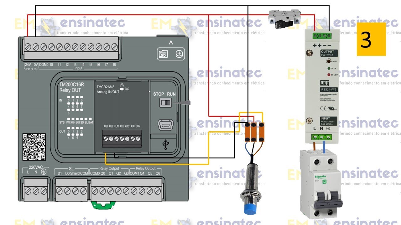 Como ligar um sensor indutivo 3 fio a um CLP . - YouTube