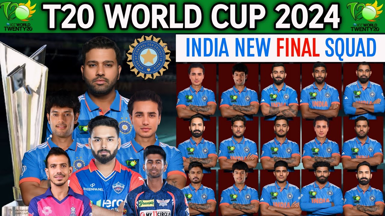 T20 World Cup 2024 | India 18 Members Team Squad | Team India Squad T20 ...