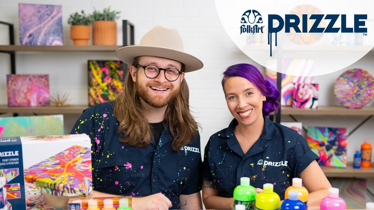 New FolkArt Drizzle Paint Pouring Techniques How To - YouTube