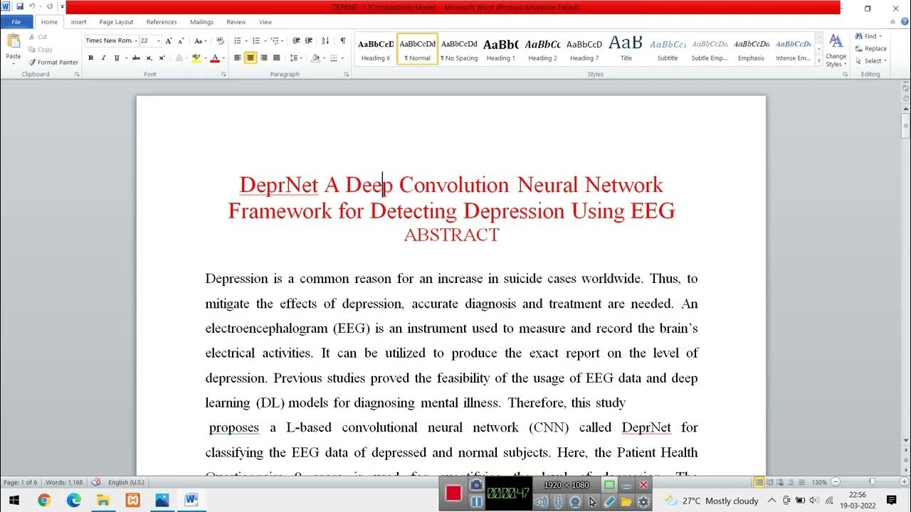 Deprnet a deep convolution neural network framework for detecting depression using eeg - YouTube