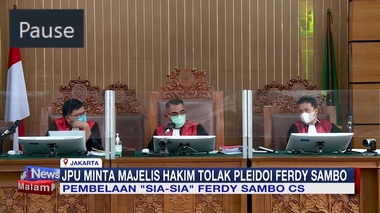 Jpu Minta Majelis Hakim Tolak Seluruh Nota Pembelaan Ferdy Sambo Cs