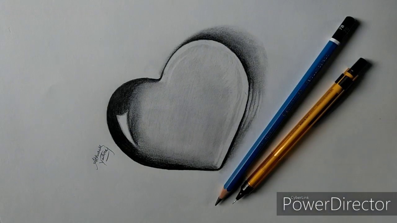 How to draw a 3D Heart waterdrops shape with Pencils //Valentine's Day ...