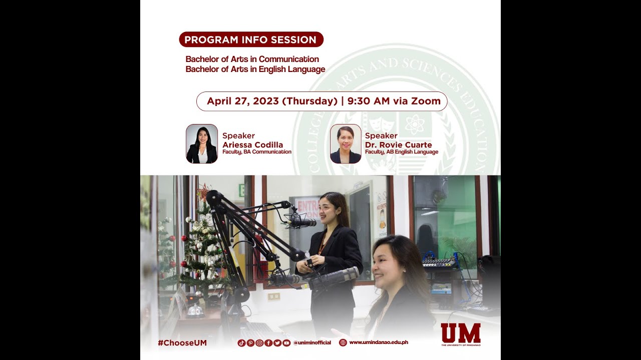PROGRAM INFO SESSION | BA Communication & AB English Language - YouTube