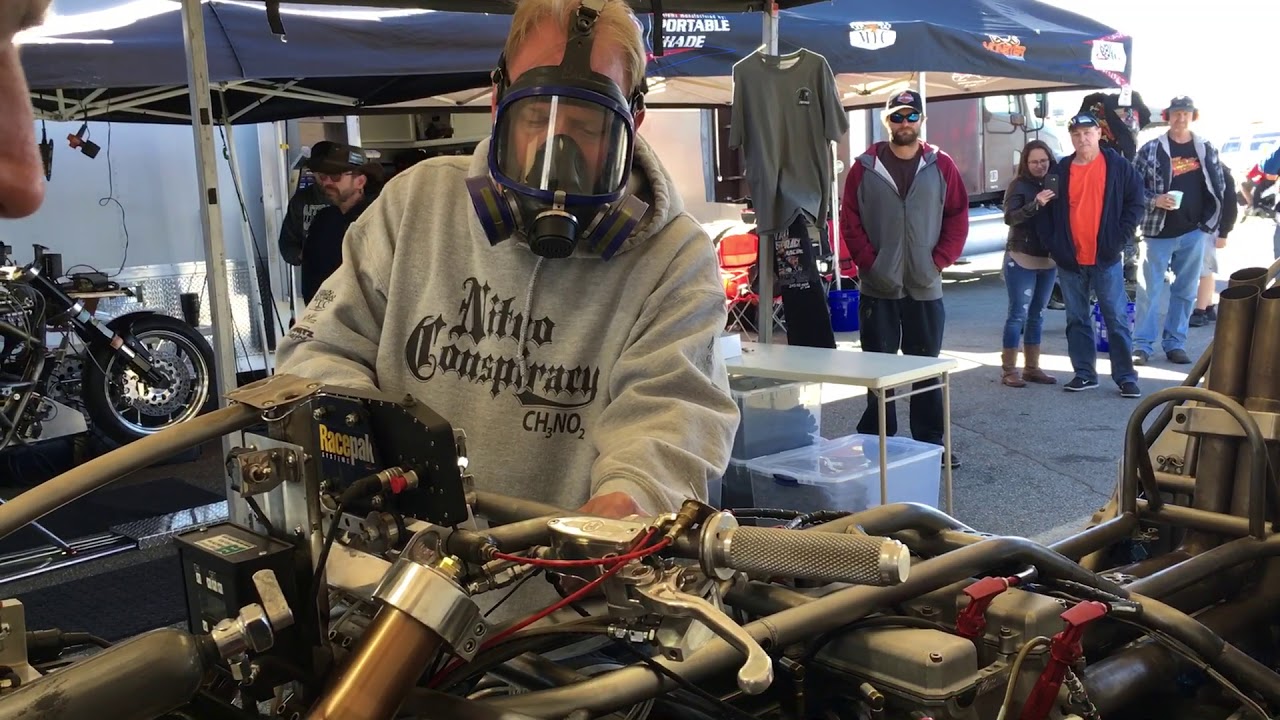 1,500 Horsepower Top Fuel Motorcycle Start Up - Team Sam Wills knocks ...