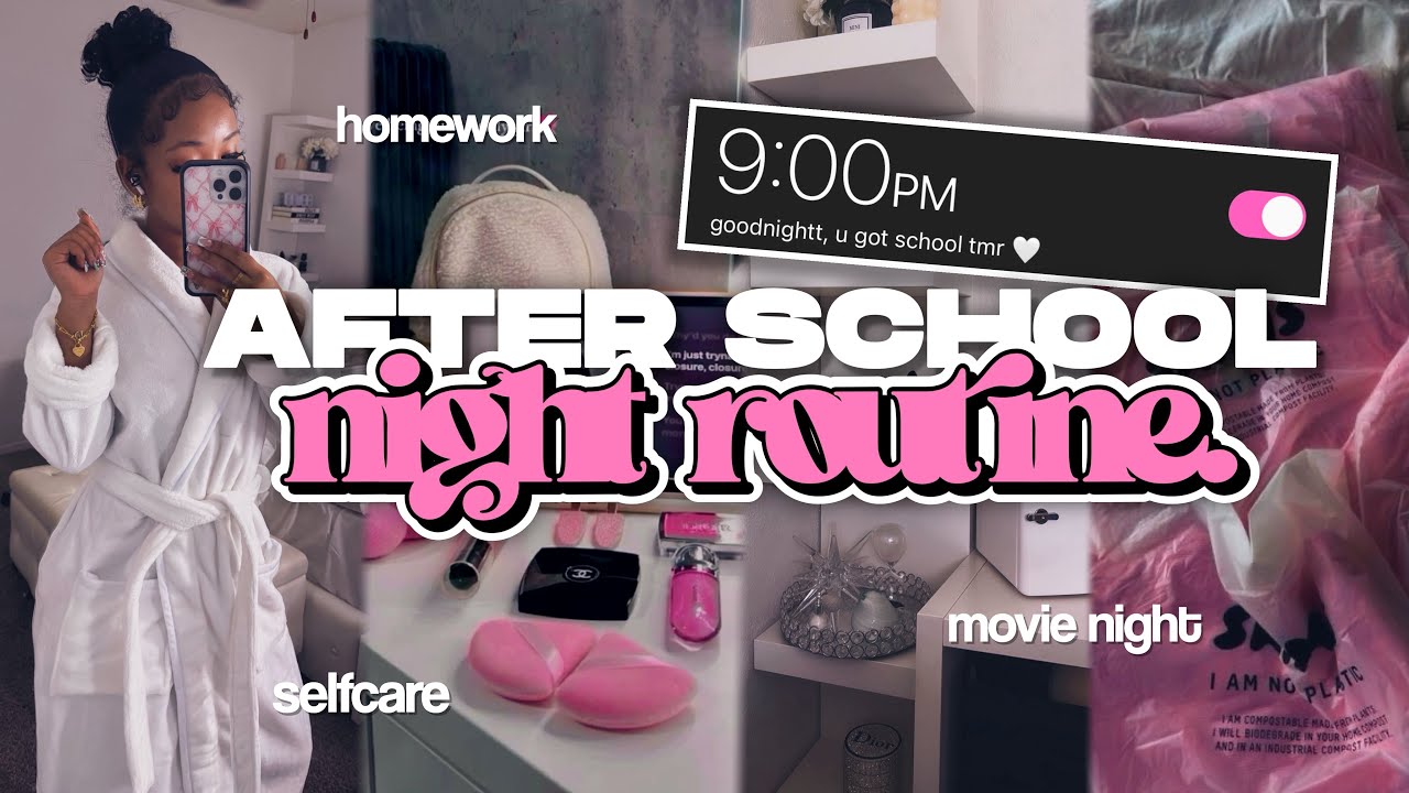 AFTER SCHOOL NIGHT ROUTINE | selfcare, homework, shower routine ...