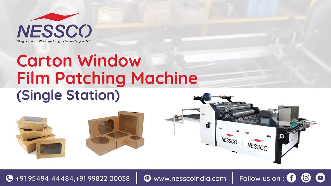 Carton Window Film Patching Machine | Nessco India - YouTube