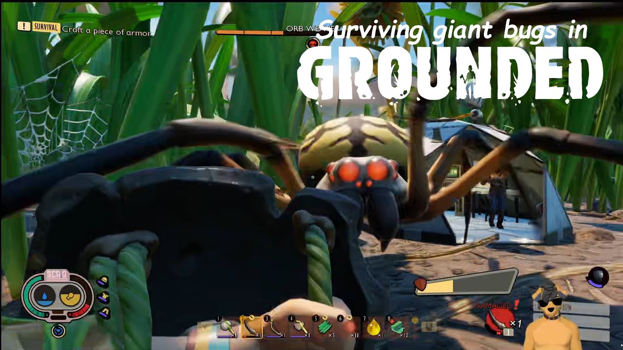 Surviving giant bugs in Grounded - YouTube