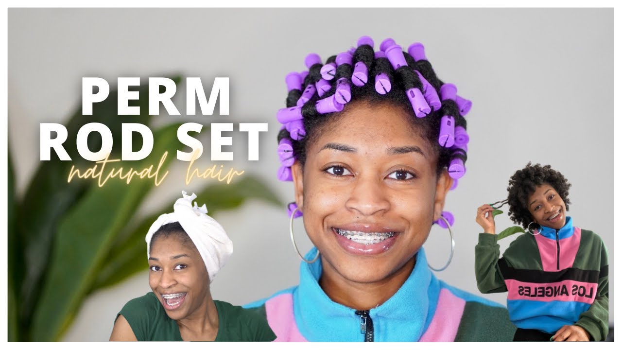 Purple Perm Rod Set on Type 4 Natural Hair | & Nighttime Routine! - YouTube