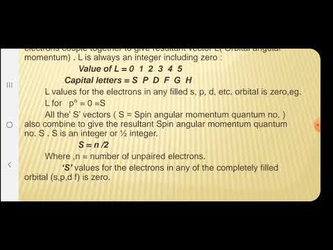 Spin only formula and L-S Coupling - YouTube