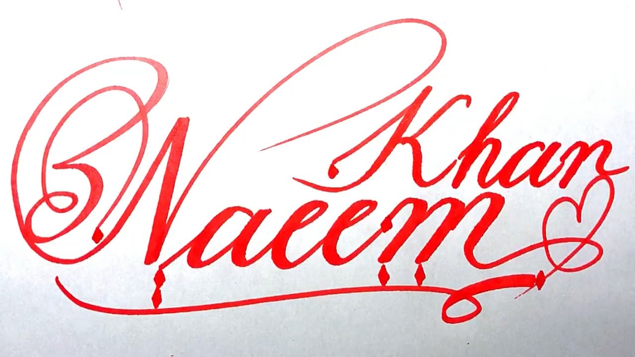 Naeem Khan Name Signature Calligraphy Status | #moderncalligraphy # ...