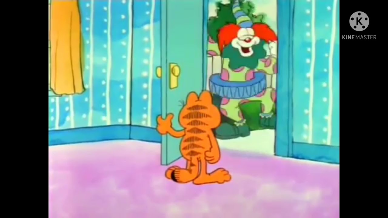 Garfield answers the door to Binky the clown repeating - YouTube