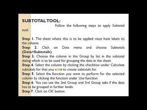 Subtotal Tool in LibreOffice Calc| Vocational Education| Jk Samagra ...