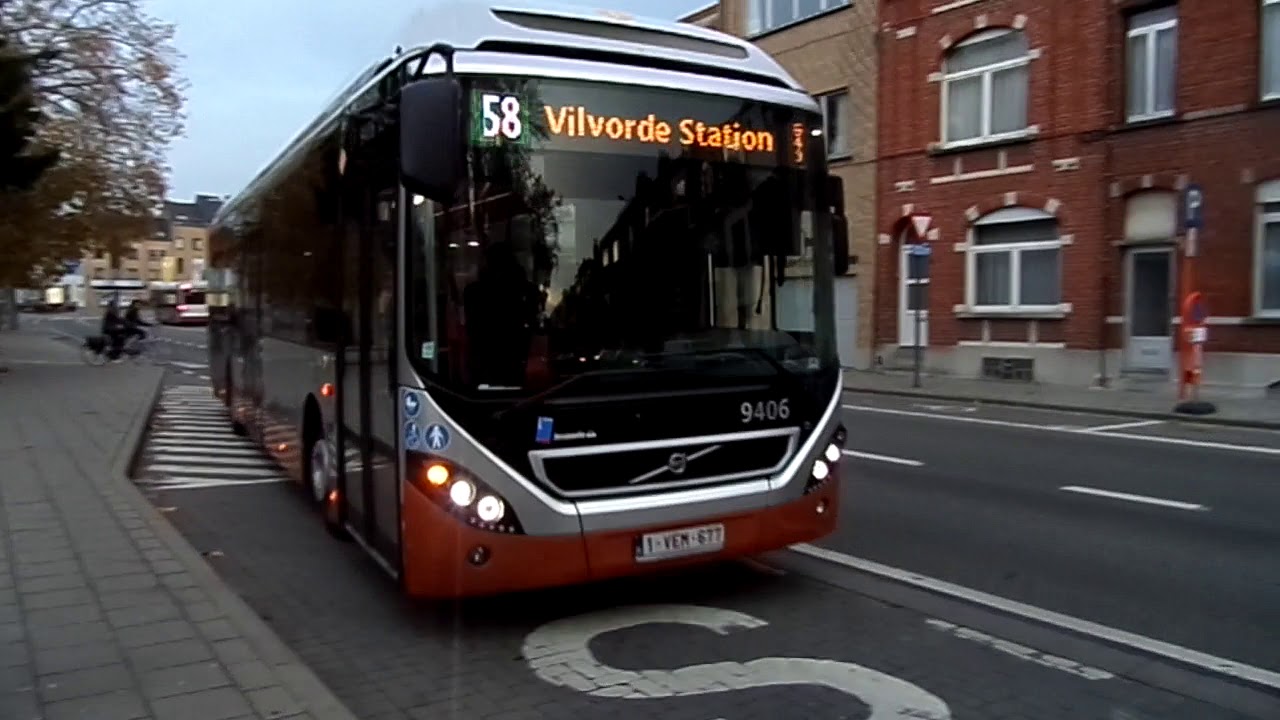 Volvo 7900H B5L Euro 6 STIB MVIB 9406 1-VEM-677 on Ligne 58 Arriving at ...
