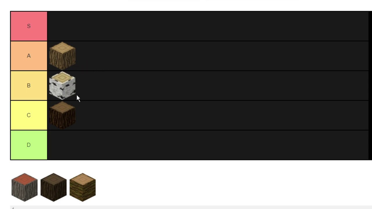 my minecraft log tier list - YouTube