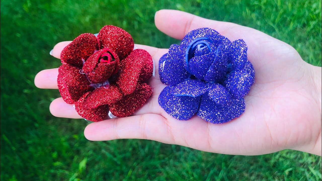 Glitter Sheet Flower Craft Using Glitter Foam Sheet How To Make Flower Using Glitter Sheet glitter-sheet-flower-craft-using-glitter-foam-sheet-how-to-make-flower-using-glitter-sheet