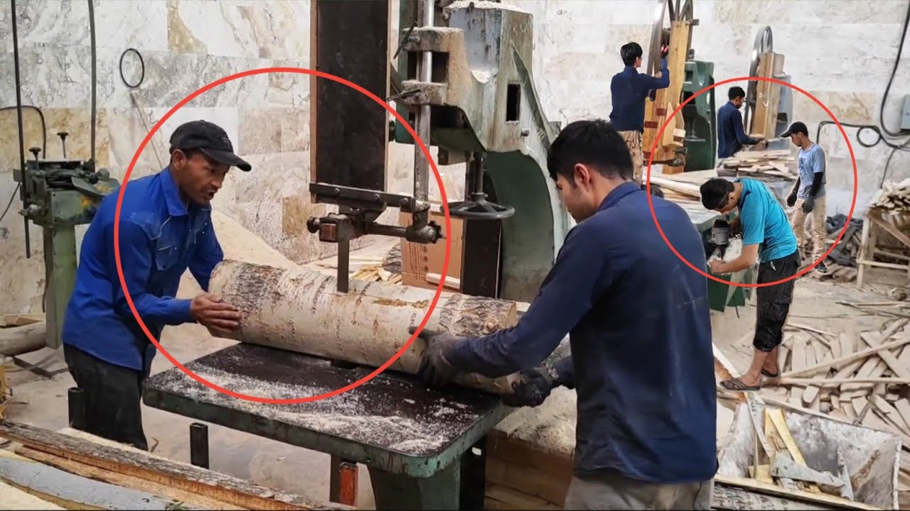 Amazing Process | How to manufacture Wooden pallet from tree trunk ...