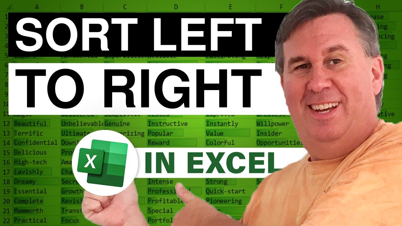 Excel How To Sort Left To Right In Excel Episode 1782 YouTube Excel How To Sort Left To Right In Excel Episode 1782 YouTube