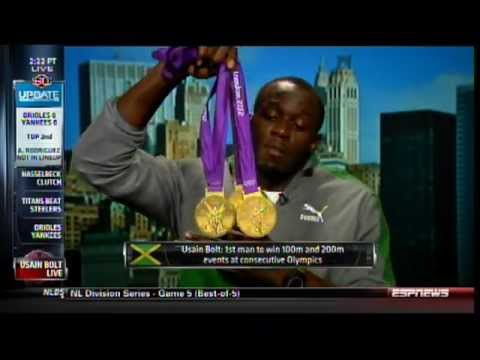 Usain Bolt interview live 10/12/12 on Sportscenter - YouTube