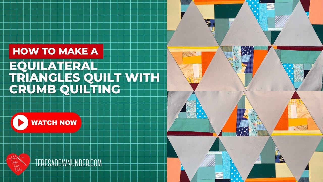 How to make equilateral triangles with crumb quilting - YouTube