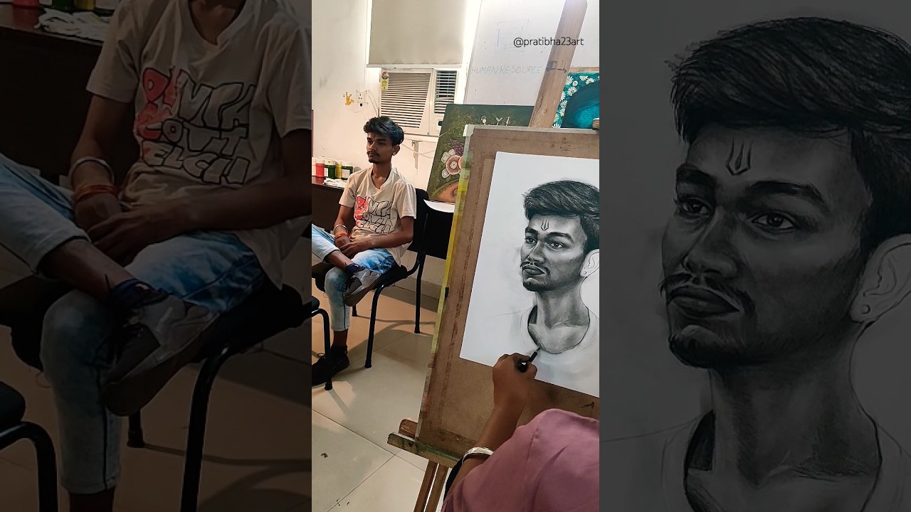 Live Model Study 🎨🤩🤩 | Live model portrait #art #shorts #viral # ...