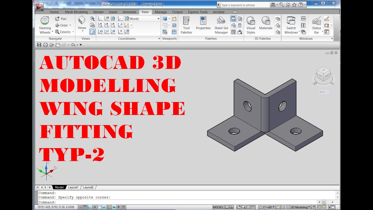 AUTOCAD 3D, How to drawing wing shape fitting typical 2, autocad ...